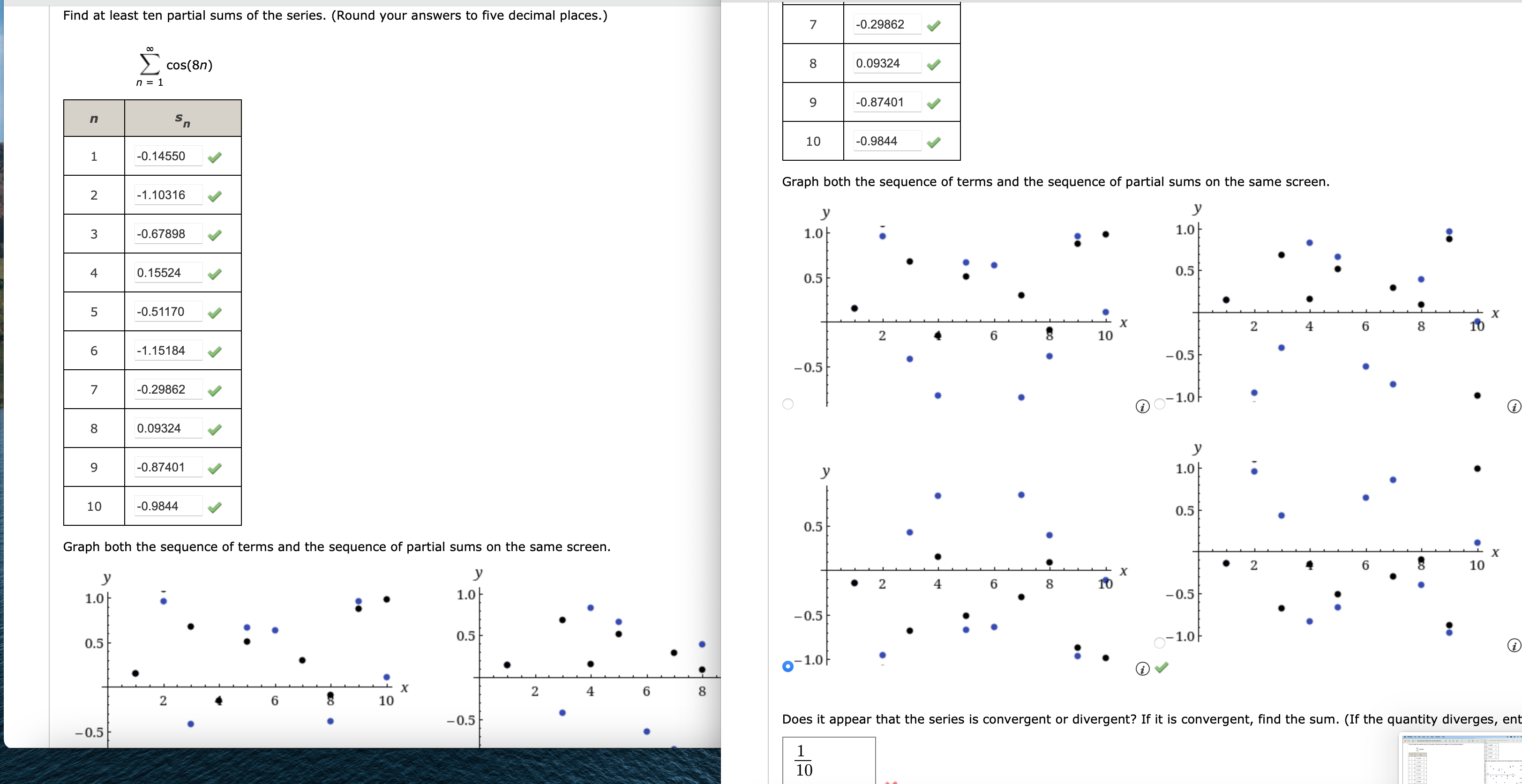 Graph both the sequence of terms and the sequence of | Chegg.com