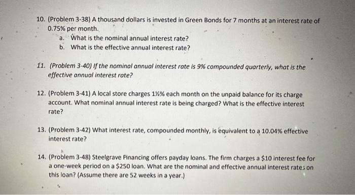 Solved 10. (Problem 3-38) A thousand dollars is invested in | Chegg.com