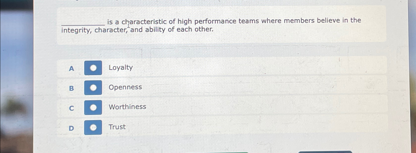 Solved is a characteristic of high performance teams where | Chegg.com