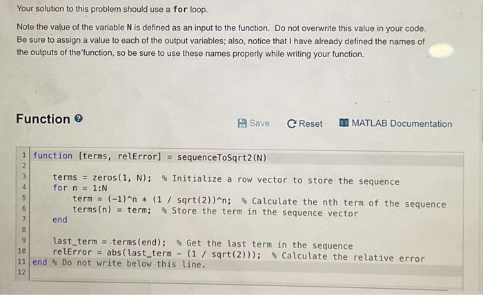 Solved MATLAB Sequence Problem:please help me figure out | Chegg.com