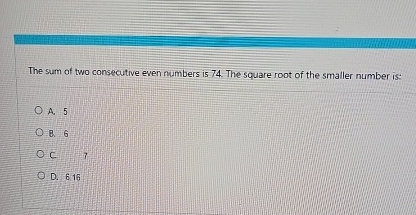 Solved x+4ar6. 4.4The sum of two consecutive even numbers is | Chegg.com