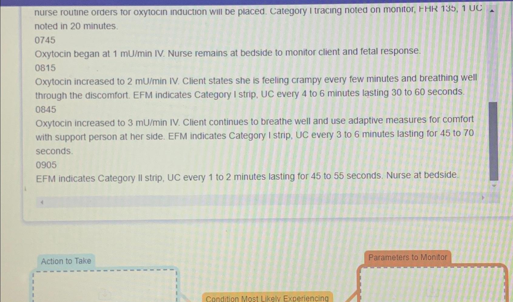 Solved nurse routine orders tor oxytocin induction will be | Chegg.com