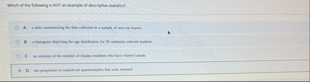 Solved Which of the following is NOT an example of | Chegg.com