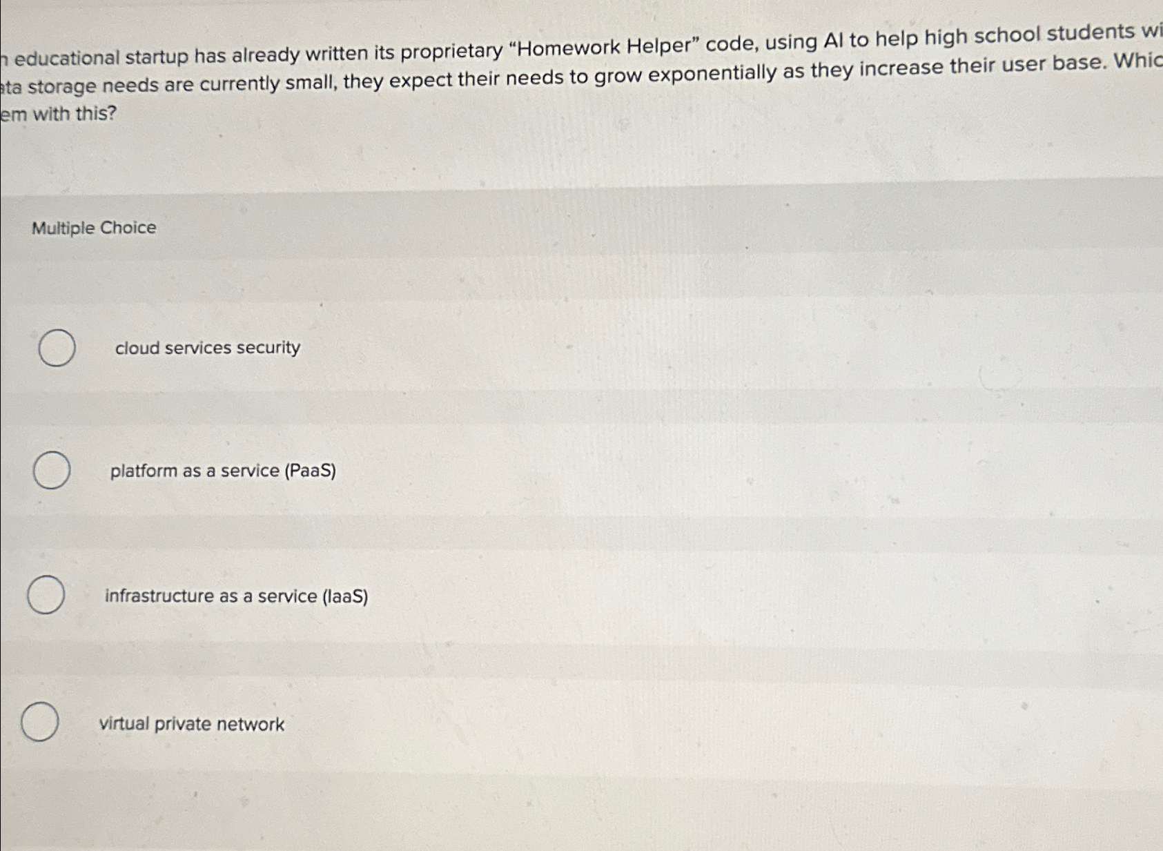 Solved educational startup has already written its | Chegg.com