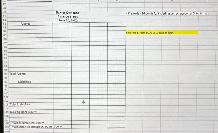 Baxter Company Balance Sheet (17 points - 14 | Chegg.com