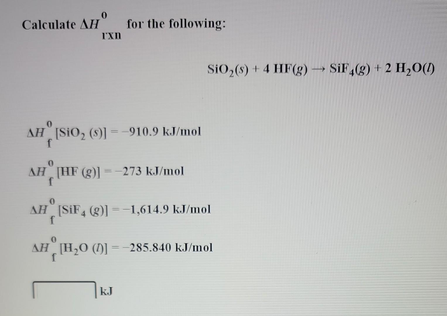 Solved Calculate ΔHrxn0 for the following: | Chegg.com
