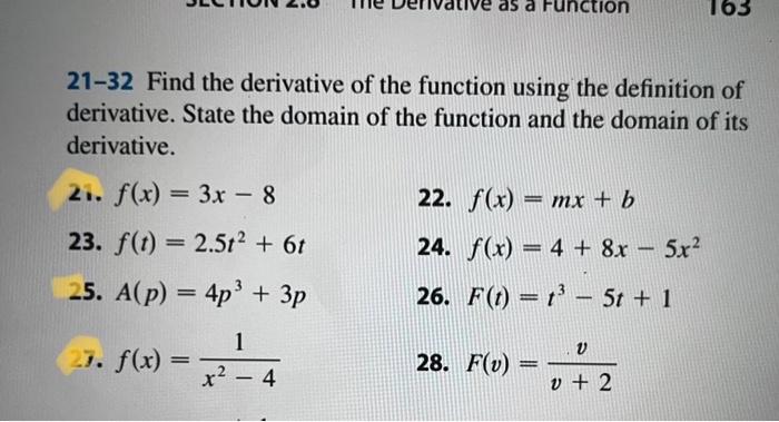Solved 21-32 Find the derivative of the function using the | Chegg.com