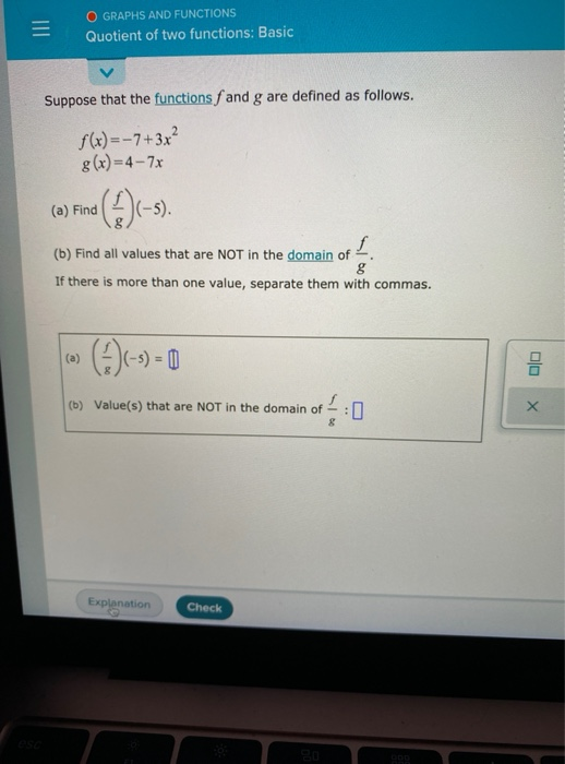 Solved O Graphs And Functions Quotient Of Two Functions 3901