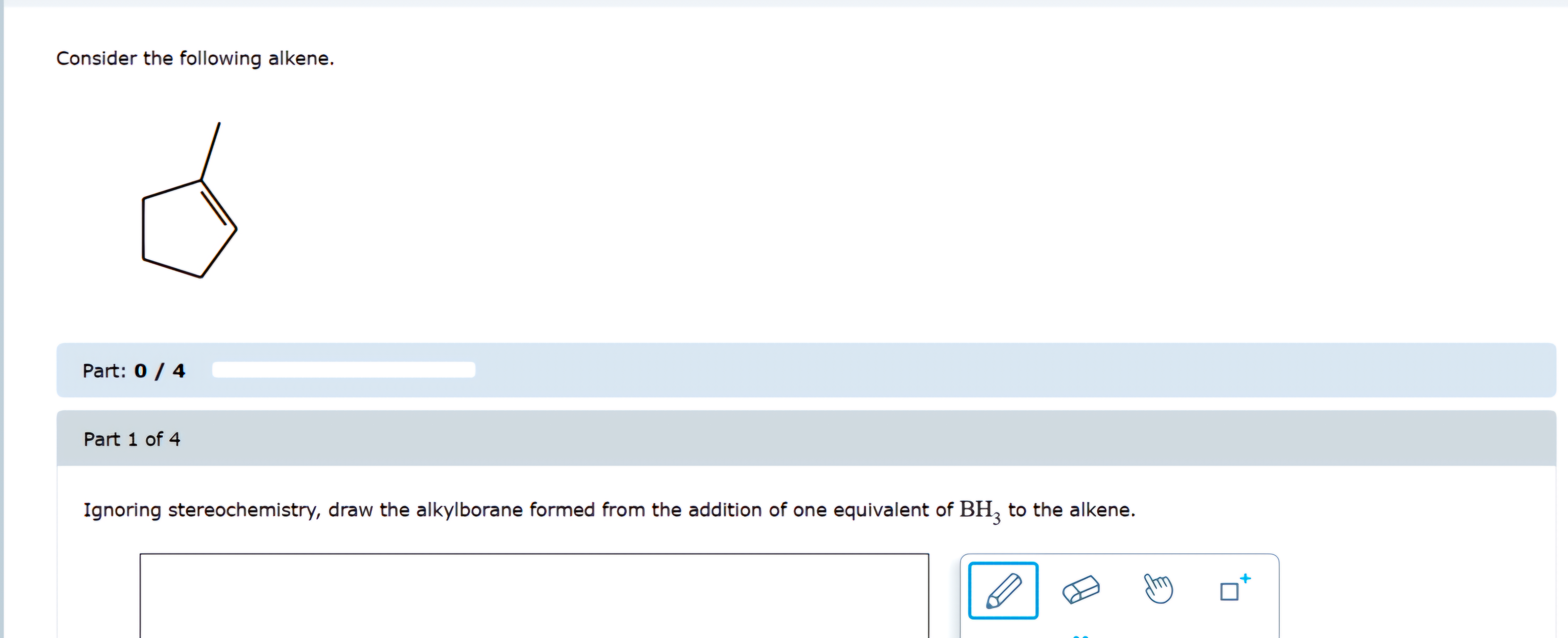 Solved Consider the following alkene.Part: 0 / 4Part 1 ﻿of | Chegg.com