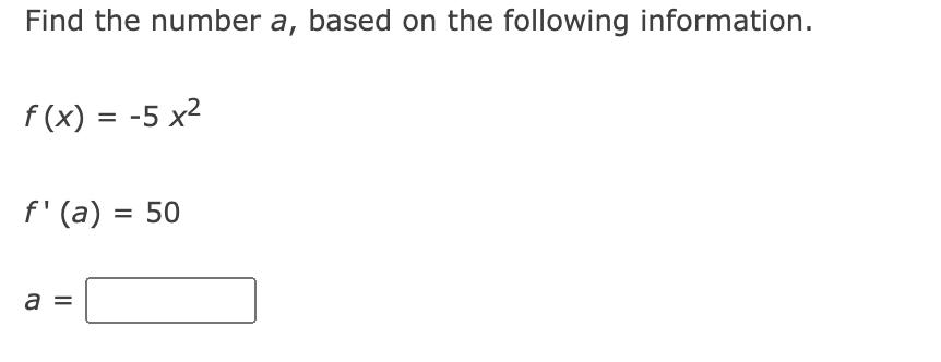 Solved Find the number a, ﻿based on the following | Chegg.com