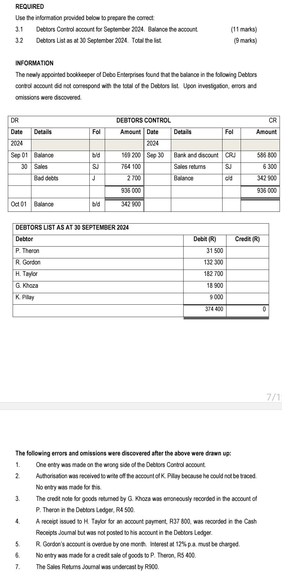 Solved REQUIREDUse the information provided below to prepare | Chegg.com
