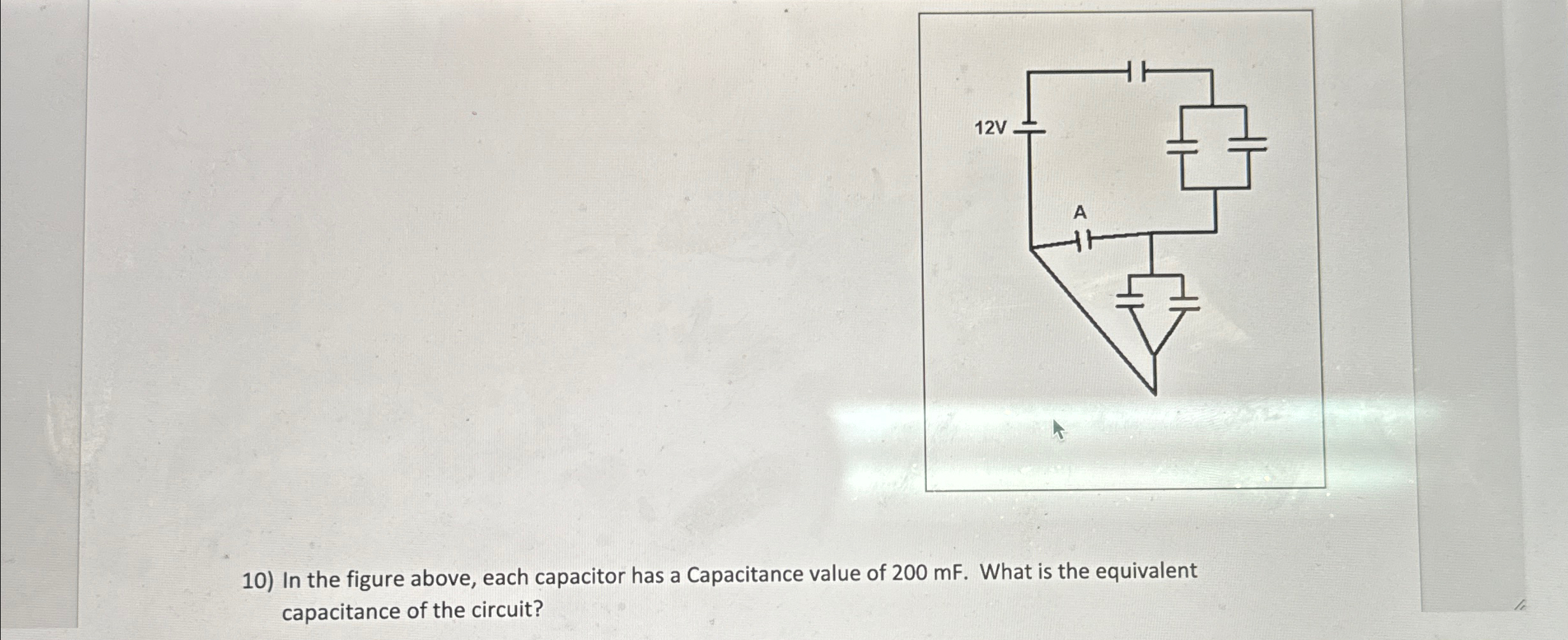Solved In the figure above, each capacitor has a Capacitance | Chegg.com