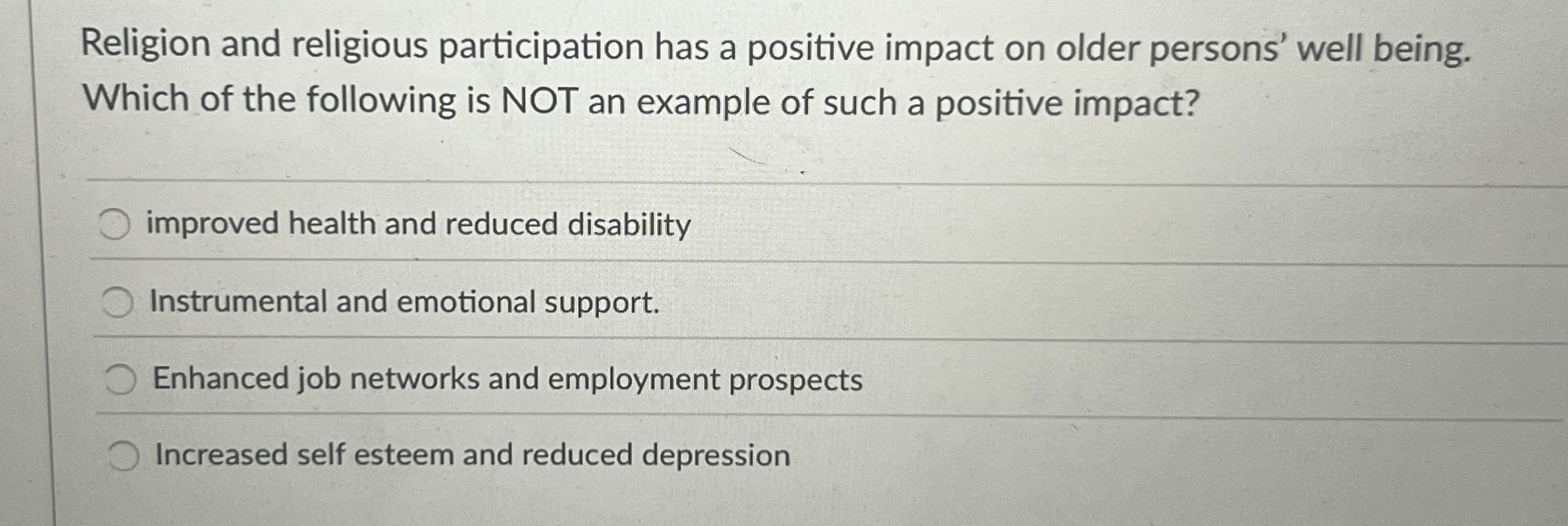 Solved Religion and religious participation has a positive | Chegg.com