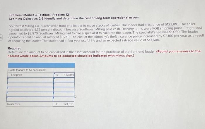 Solved Problem: Module 2 Textbook Problem 12 Learning | Chegg.com