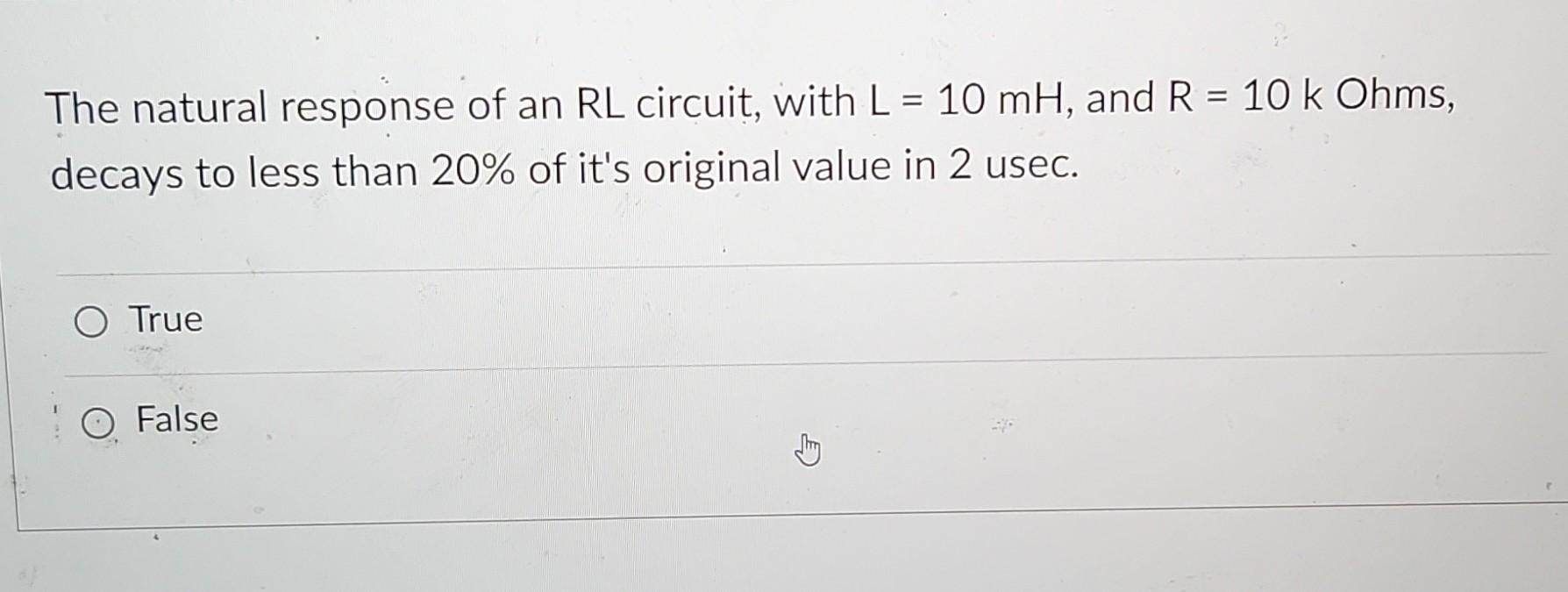Solved The natural response of an RL circuit, with L = 10 | Chegg.com