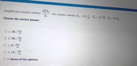 Solved Simplity the complex number Z33Z2Z1, ﻿the complex | Chegg.com