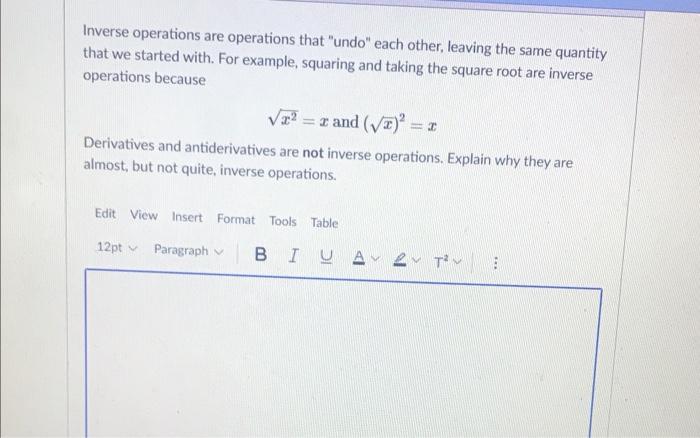 Solved Inverse operations are operations that "undo" each | Chegg.com