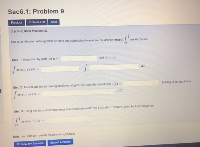 Solved Sec6.1: Problem 9 Previous Problem List Next (2 | Chegg.com