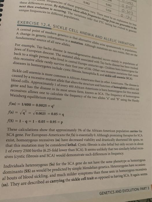 Solved these differences arose. By definition when allele | Chegg.com