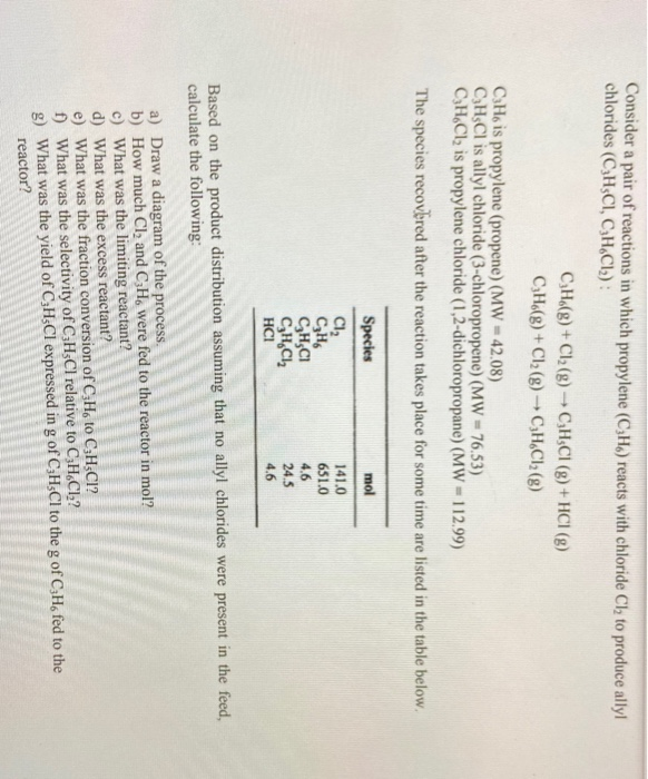 Solved Consider a pair of reactions in which propylene (CH) | Chegg.com