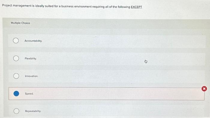 Solved Project management is ideally suited for a business | Chegg.com