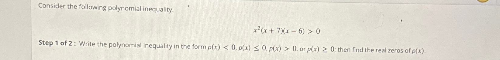 Solved Consider the following polynomial | Chegg.com