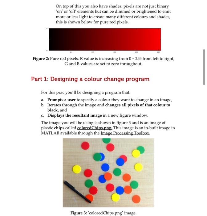 Solved Practical Exercise 2: Image Colours Learning Outcomes | Chegg.com