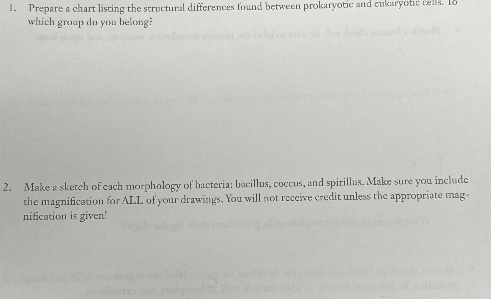 Solved Prepare a chart listing the structural differences | Chegg.com