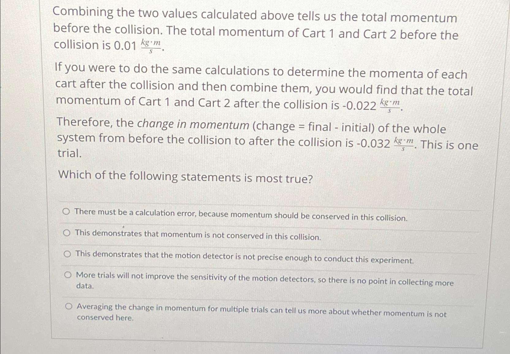 Solved Combining the two values calculated above tells us | Chegg.com