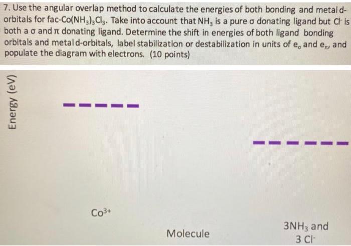 Solved 7. Use the angular overlap method to calculate the | Chegg.com