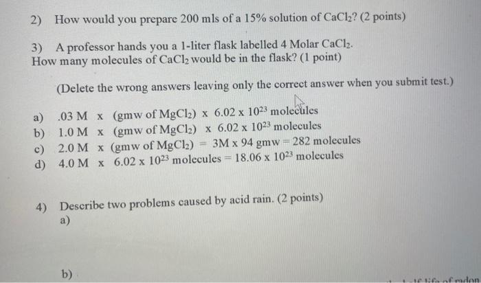 Solved 2) How would you prepare 200 mls of a 15% solution of | Chegg.com