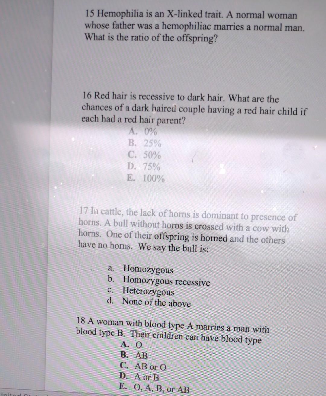 Solved 15 Hemophilia is an X-linked trait. A normal woman | Chegg.com