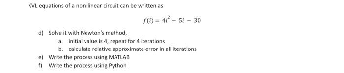 Solved KVL equations of a non-linear circuit can be written | Chegg.com