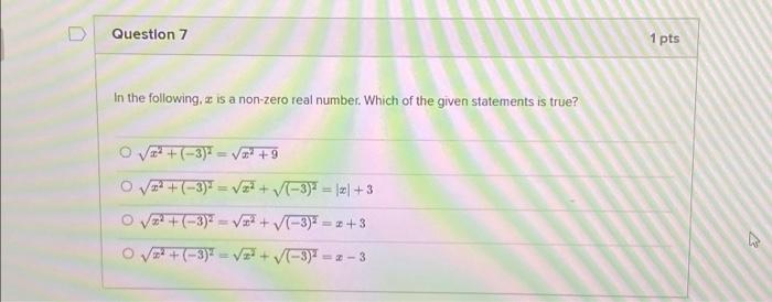 Solved Question 7 In the following, is a non-zero real | Chegg.com