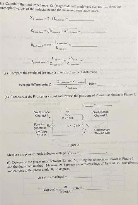 Solved Series R-L Circuit (a) Construct the circuit of | Chegg.com