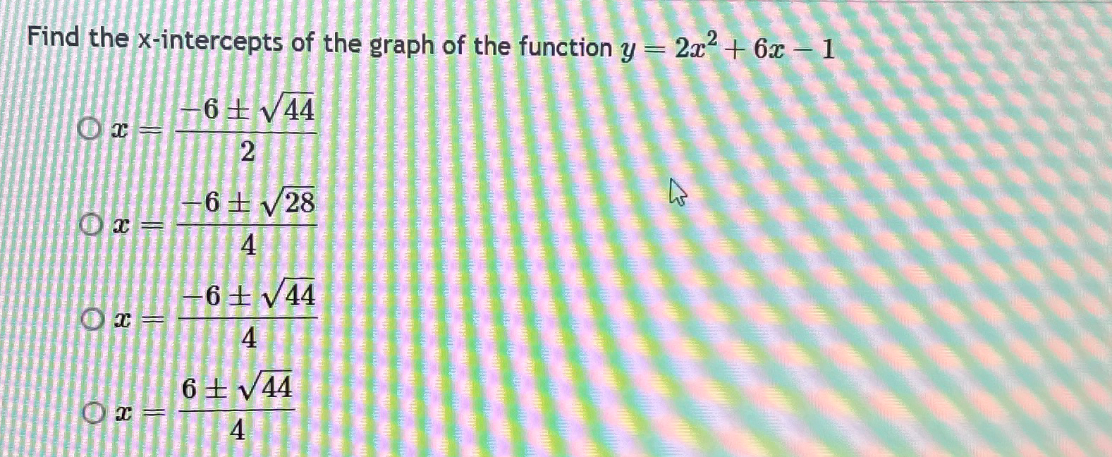 Solved Find the x-intercepts of the graph of the function | Chegg.com
