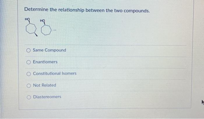 Solved Determine the relationship between the two compounds. | Chegg.com