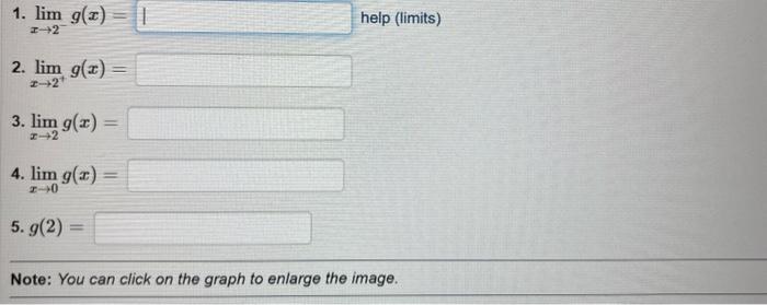 Solved 1. limx→2−g(x)= help (limits) 2. limx→2+g(x)= 3. | Chegg.com