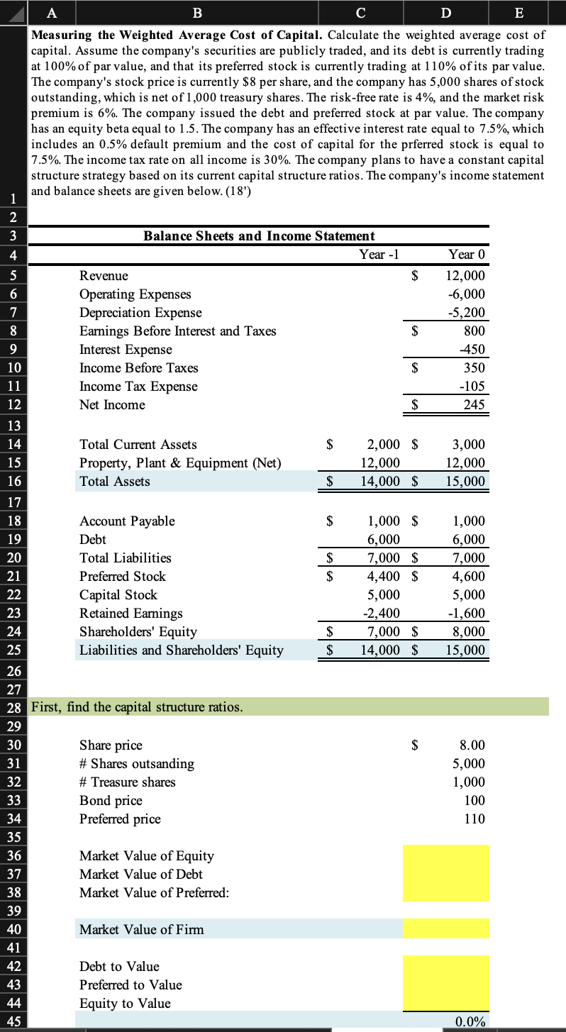 please use excel to solve !!!! ﻿and please use cell | Chegg.com