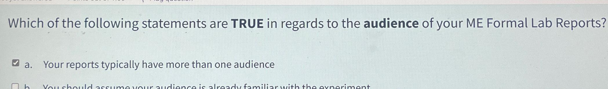 Solved Which of the following statements are TRUE in regards | Chegg.com