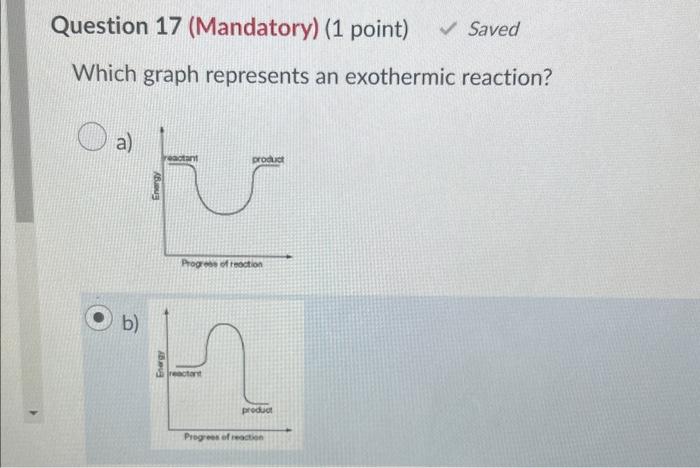 Solved c) d) e) Which graph represents an exothermic | Chegg.com