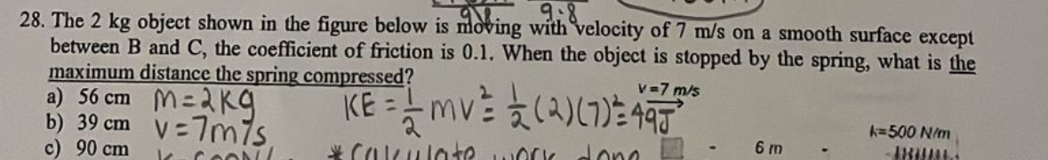Solved The 2kg ﻿object shown in the figure below is moving | Chegg.com