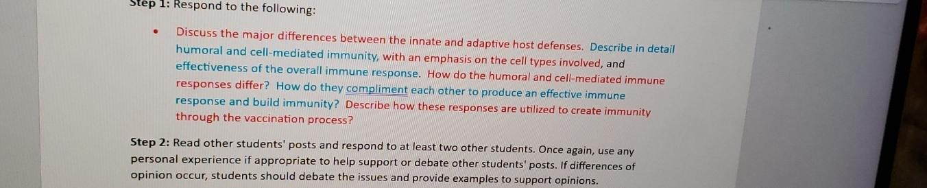 Solved Step 1: Respond to the following:Discuss the major | Chegg.com