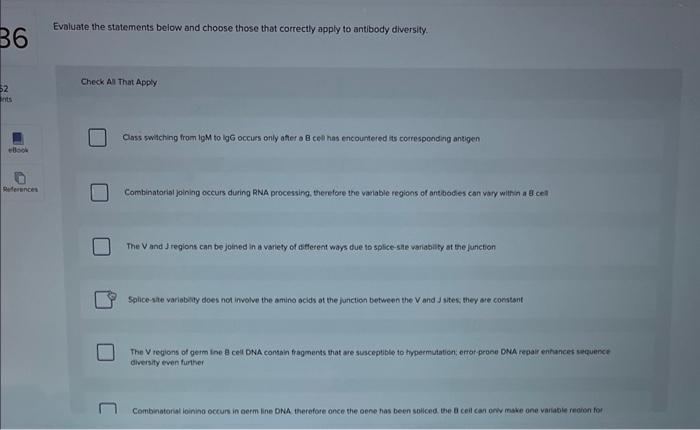 Solved evaluate the statements below and choose all that | Chegg.com