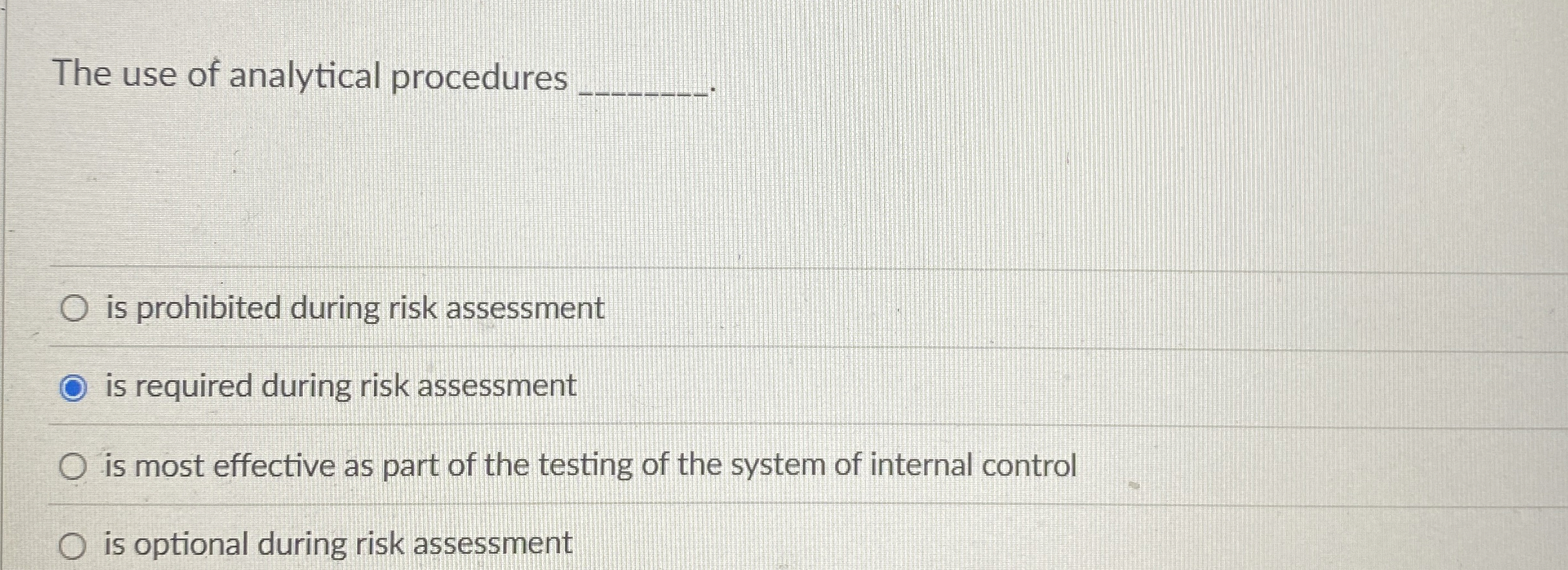 Solved The use of analytical procedures ﻿is prohibited | Chegg.com