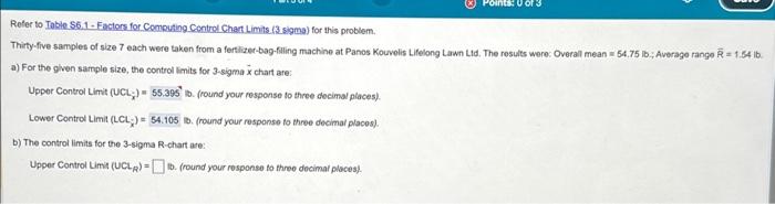Solved Rorer 10 Iobte 56,1 - Factors for Computing Centrol | Chegg.com