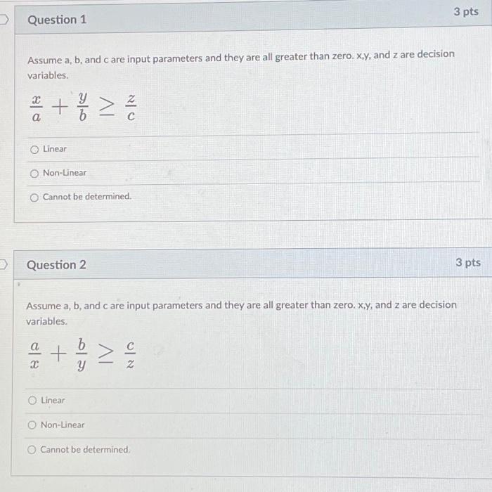 Solved eQuestion 1 Assume a, b, and c are input parameters | Chegg.com