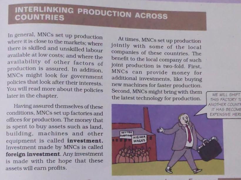 Solved INTERLINKING PRODUCTION ACROSS COUNTRIES In general, | Chegg.com