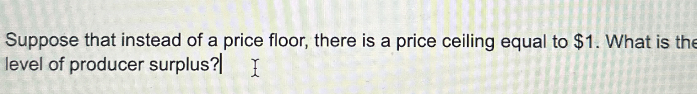 Solved Suppose that instead of a price floor, there is a | Chegg.com