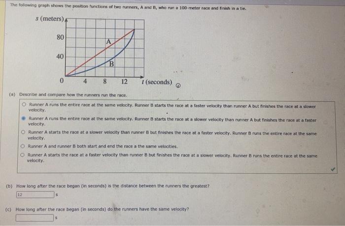 Solved The following graph shows the position functions of | Chegg.com